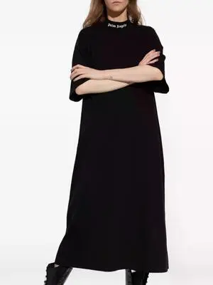 Palm Angels Logo-print High-neck Midi Dress