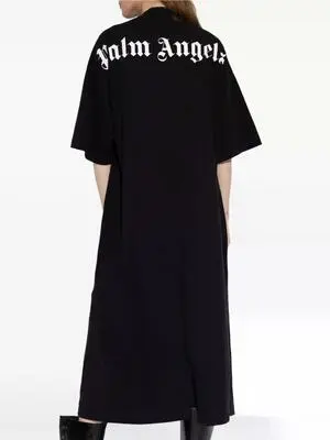 Palm Angels Logo-print High-neck Midi Dress