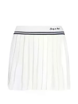 Sporty & Rich Abigail Pleated Striped-trim Mini Skirt - White