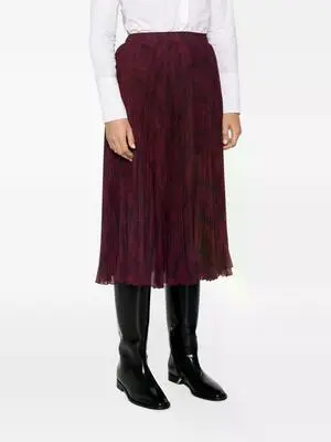 Ermanno Scervino Plissé-effect Patterned Midi Skirt
