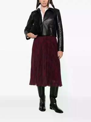 Ermanno Scervino Plissé-effect Patterned Midi Skirt