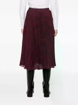 Ermanno Scervino Plissé-effect Patterned Midi Skirt
