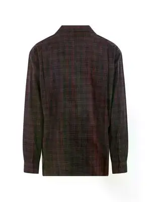 A.PRESSE Check-pattern Slub-silk Shirt