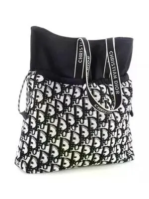 Dior Reversible Oblique Terry Cotton And Oblique Technical Nylon Tote Bag