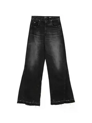 LOIS Skater Flare Distressed Flared Jeans - Black