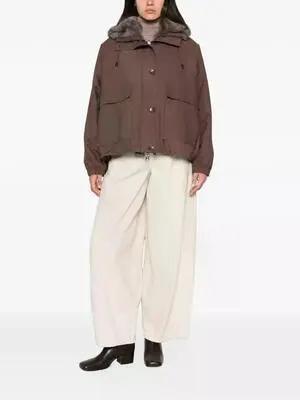 VALENTINI 1972 Faux-fur-trim Hooded Coat - Brown