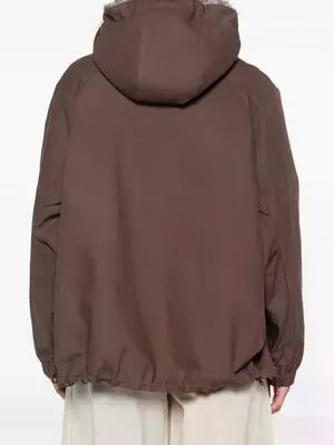 VALENTINI 1972 Faux-fur-trim Hooded Coat - Brown