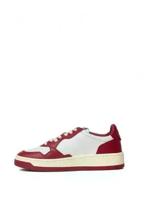 AUTRY Medalist Low Colour-block Leather Sneakers - Red