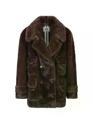 SWORD 6644 Faux-fur Double-breasted Jacket