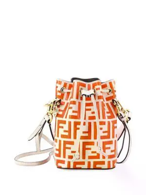 Fendi Mon Tresor Zucca Embossed Leather Mini Bucket Bag