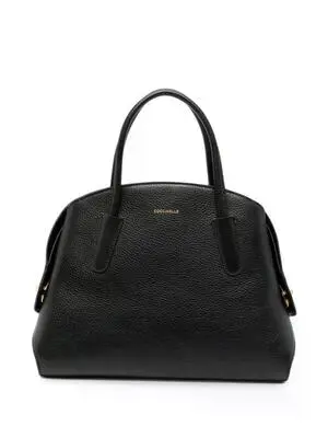 COCCINELLE Grained Leather Tote Bag - Black