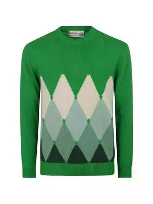 BALLANTYNE Argyle-knit Cashmere Sweater - Green