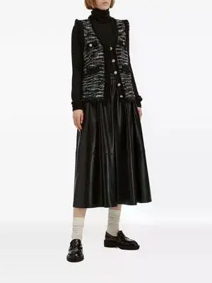B+AB Fringe-trim Button-up Gilet