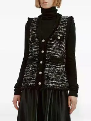 B+AB Fringe-trim Button-up Gilet