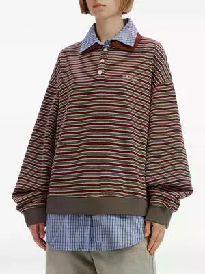 TOUT A COUP Striped Layered-effect Sweater