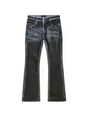 PURPLE BRAND P004 Dirty-coated Flared Jeans - Black