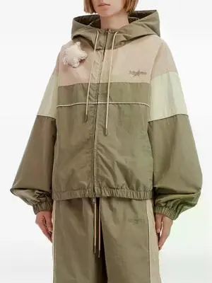 MINI CREAM Colour-block Hooded Jacket