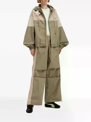 MINI CREAM Colour-block Hooded Jacket