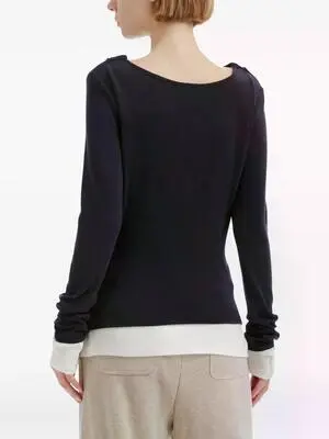 B+AB Cowl-neck Layered-effect Top