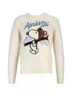 MC2 SAINT BARTH X Snoopy-intarsia Lurex-knit Sweater - Neutrals