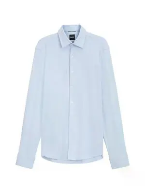 BOSS Regular-fit Dress Shirt In Stretch Jersey - Blue