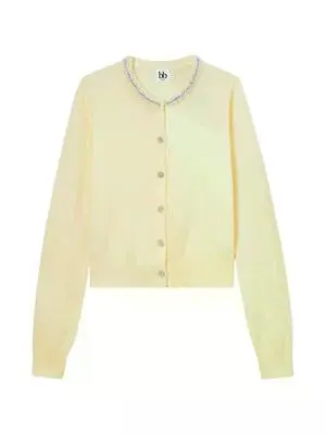 B+AB Faux-pearl Embellished Cardigan - Yellow