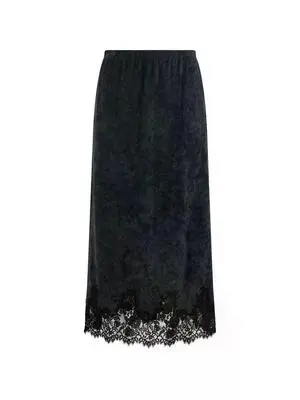 Alberta Ferretti Mid Lace-trim Flared Skirt