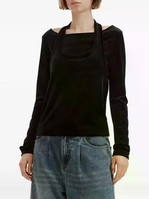 B+AB Velvet Layered-effect T-shirt