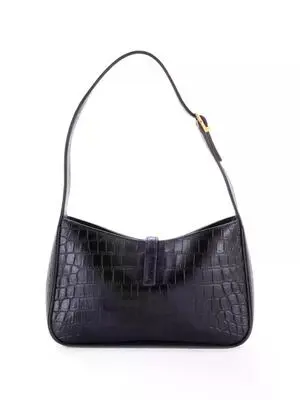Saint Laurent Le 5 A 7 Crocodile Embossed Leather Small Hobo Bag