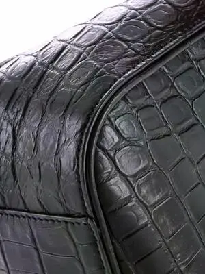 Saint Laurent Le 5 A 7 Crocodile Embossed Leather Small Hobo Bag