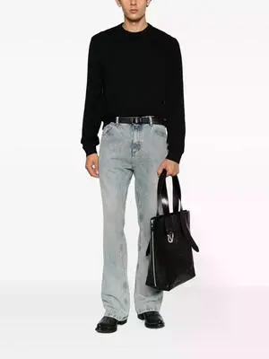 SUNFLOWER Ribbed-knit Crew-neck Sweater