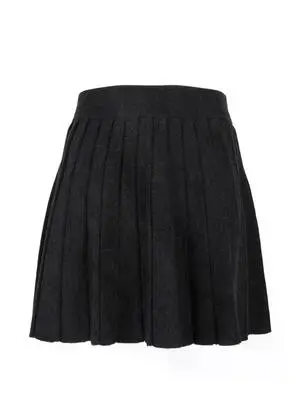 MC2 SAINT BARTH Pleated Knitted Mini Skirt - Grey
