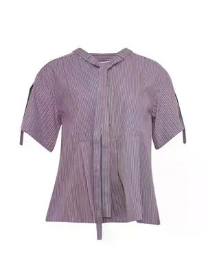 3.1 Phillip Lim Striped Short-sleeve Blouse - Purple