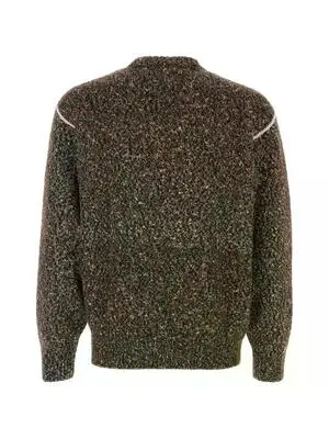 Herno Mélange-effect Crew-neck Sweater - Brown