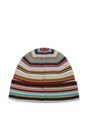 Paul Smith Merino Wool 'signature Stripe' Beanie Hat