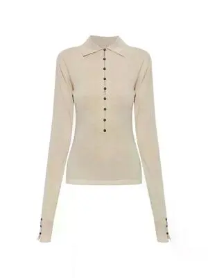 Jacquemus The Merino Long-sleeve Polo Shirt - Neutrals