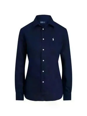 Polo Ralph Lauren Logo-embroidered Linen Shirt - Blue
