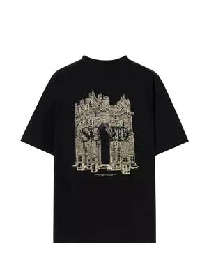 SOLID HOMME Paris Artwork Logo-patch T-shirt