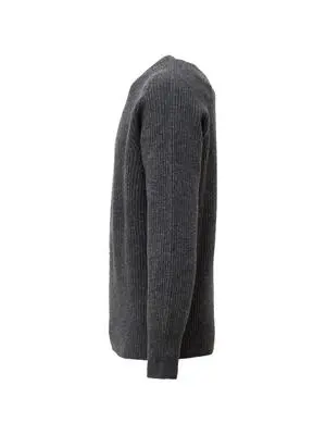 AMARANTO Ribbed-knit Henley Sweater - Grey