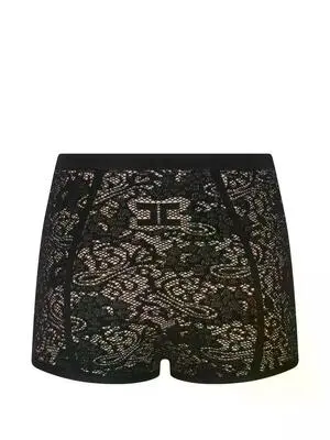 Elisabetta Franchi Lace-pattern Logo-detail Shorts