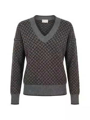 DRUMOHR Geometric-pattern V-neck Sweater - Brown