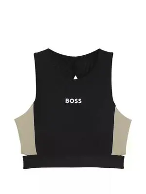 BOSS Logo-print Panelled Sports Bra