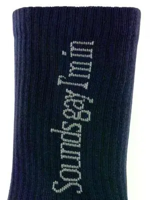 CARNE BOLLENTE Logo-embroidered Ribbed Socks