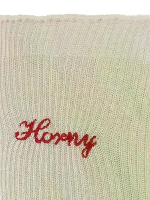 CARNE BOLLENTE Embroidered Ribbed Socks