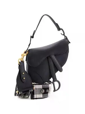 Dior Ultra Matte Saddle Handbag With Strap Leather Mini Shoulder Bag