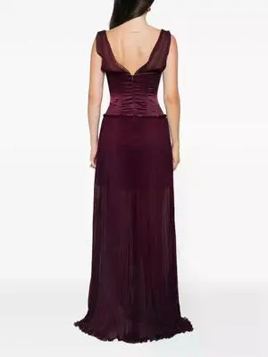 Ermanno Scervino Pleated Maxi Dress - Purple