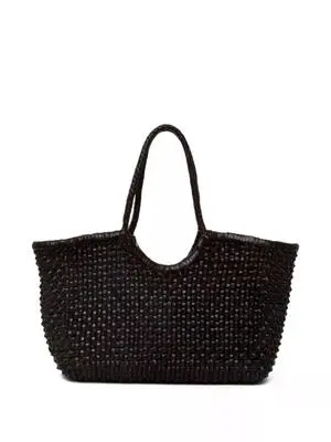 Dragon Diffusion Nantucket Cactus Woven Leather Tote Bag