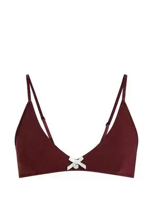 Karl Lagerfeld Autograph Pointelle Bralette - Red