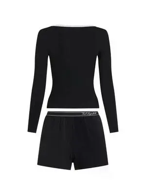 Karl Lagerfeld Lace-trim Pointelle Pajamas