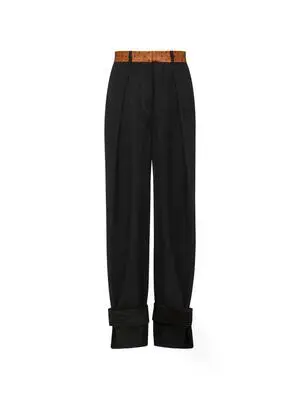 Mcm Logo-waistband Pleated Trousers